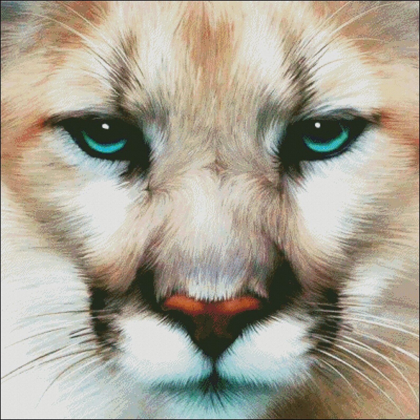 Beautiful Cougar Counted Cross Stitch Patterns Printable Chart PDF ...