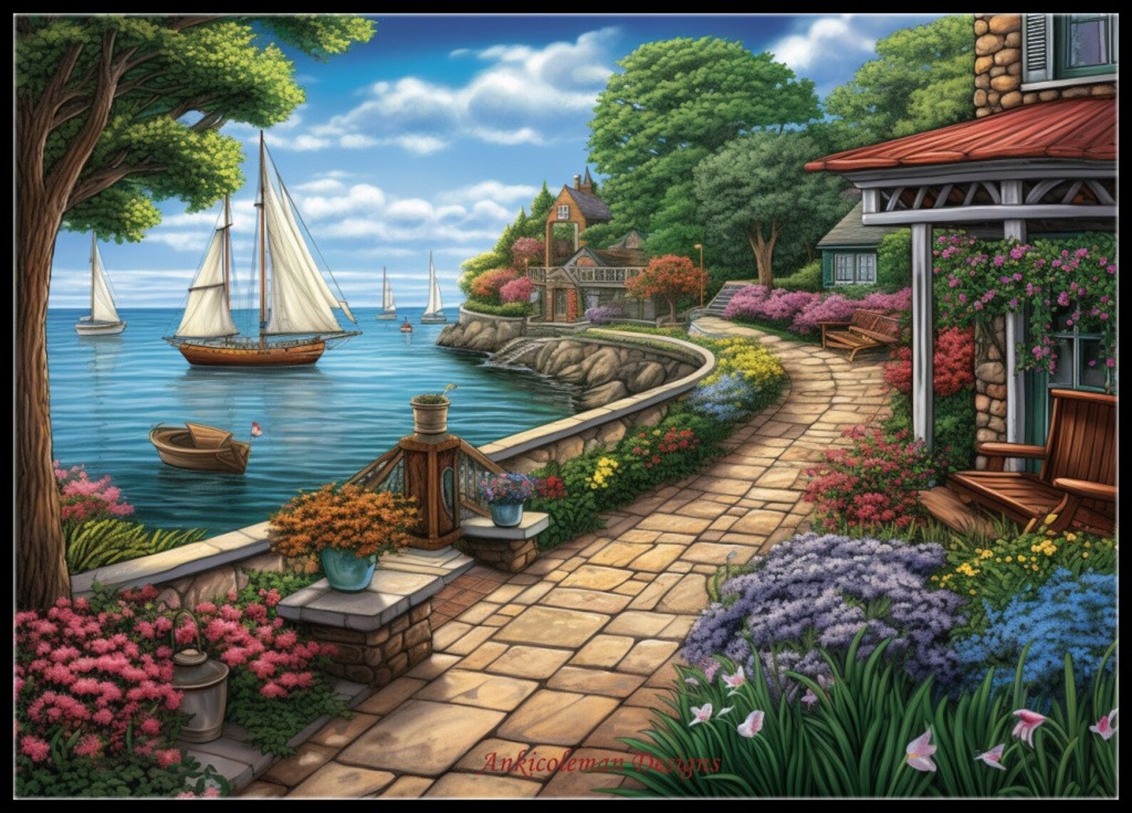 Seashore Serenity Counted Cross Stitch Patterns Printable Chart PDF ...