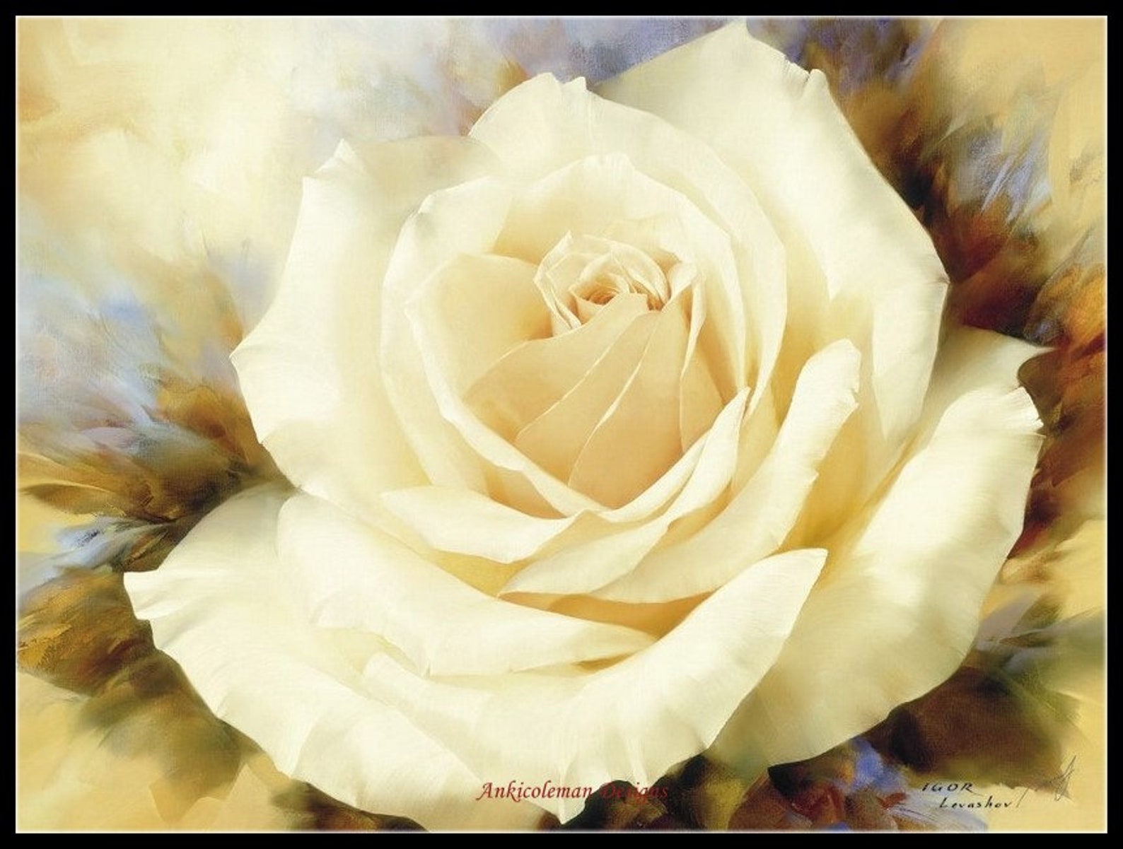 White Rose - Counted Cross Stitch Patterns - Printable Chart PDF Format ...