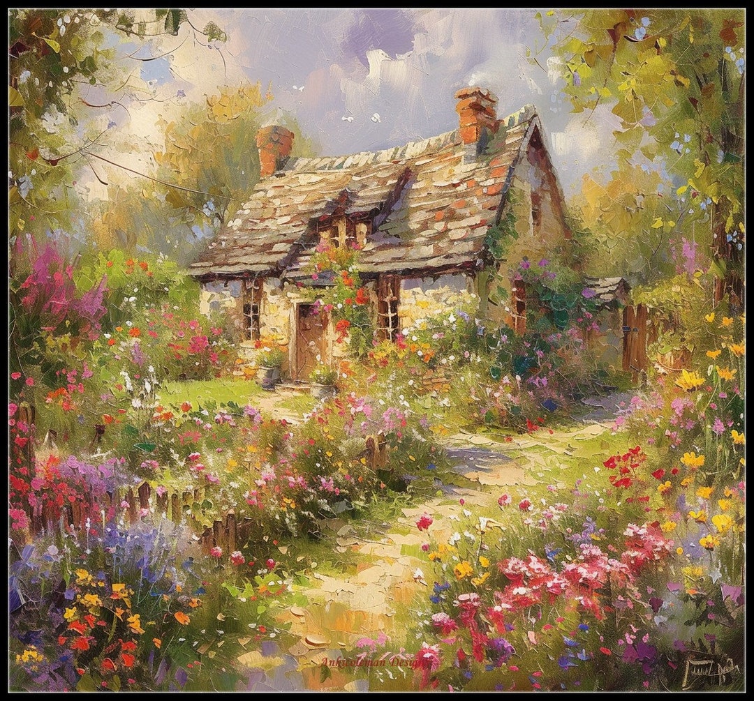 A Beautiful Cottage - Counted Cross Stitch Patterns - Printable Chart ...