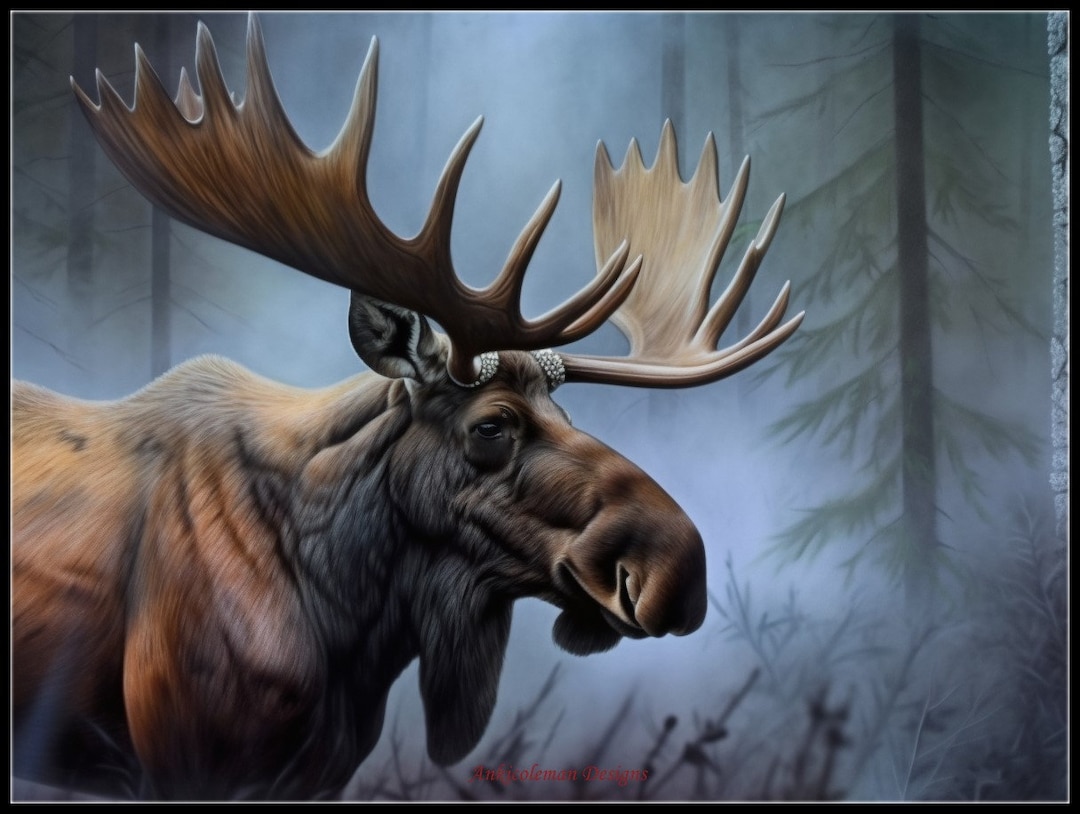 Moose in Mist - Counted Cross Stitch Patterns - Printable Chart PDF ...