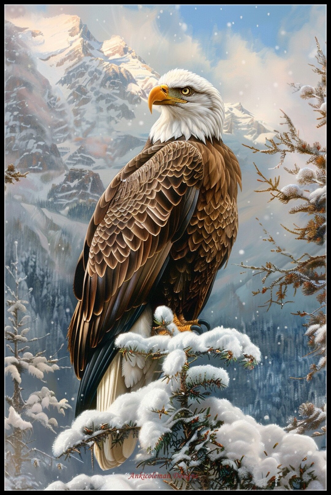 American Bald Eagle 1 - Counted Cross Stitch Patterns - Printable Chart ...