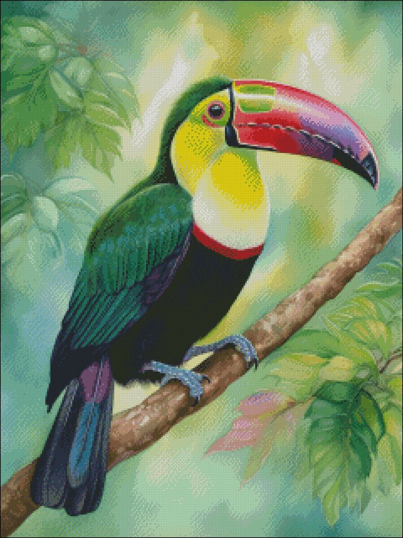 Keel-billed Toucan Counted Cross Stitch Patterns Printable Chart PDF ...