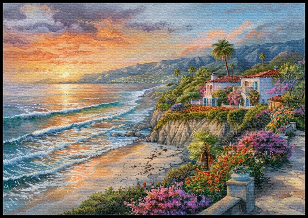 Malibu Sunset - Counted Cross Stitch Patterns - Printable Chart PDF ...