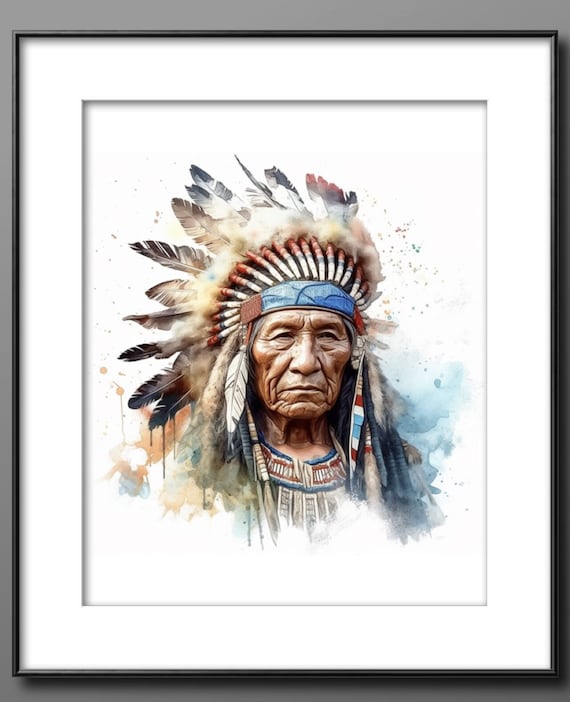 Native American Indian Man Drawing