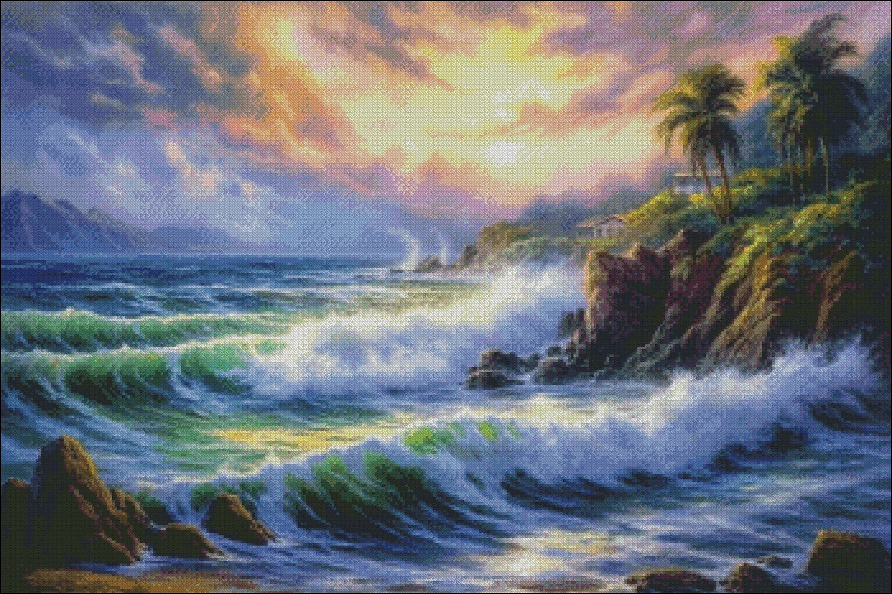 Morning Surf 2 - Counted Cross Stitch Patterns - Printable Chart PDF ...