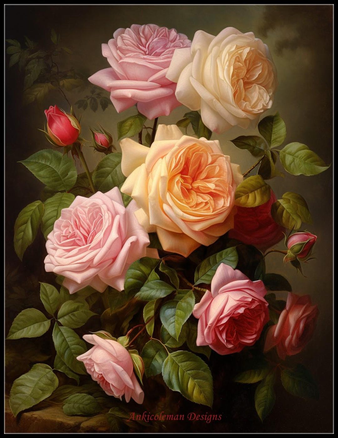 Princess Diana Roses - Counted Cross Stitch Patterns - Printable Chart ...