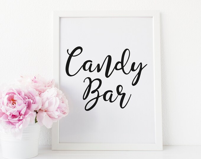 Candy Bar Sign, Candy Bar Signs, Bridal Shower Sign, Candy Bar Wedding ...