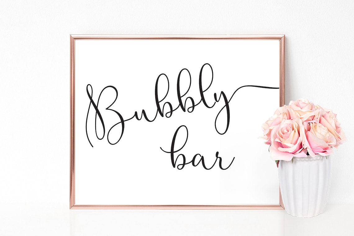 Bubbly Bar Sign Mimosa Bar Sign Wedding Sign Bubbly Bar - Etsy