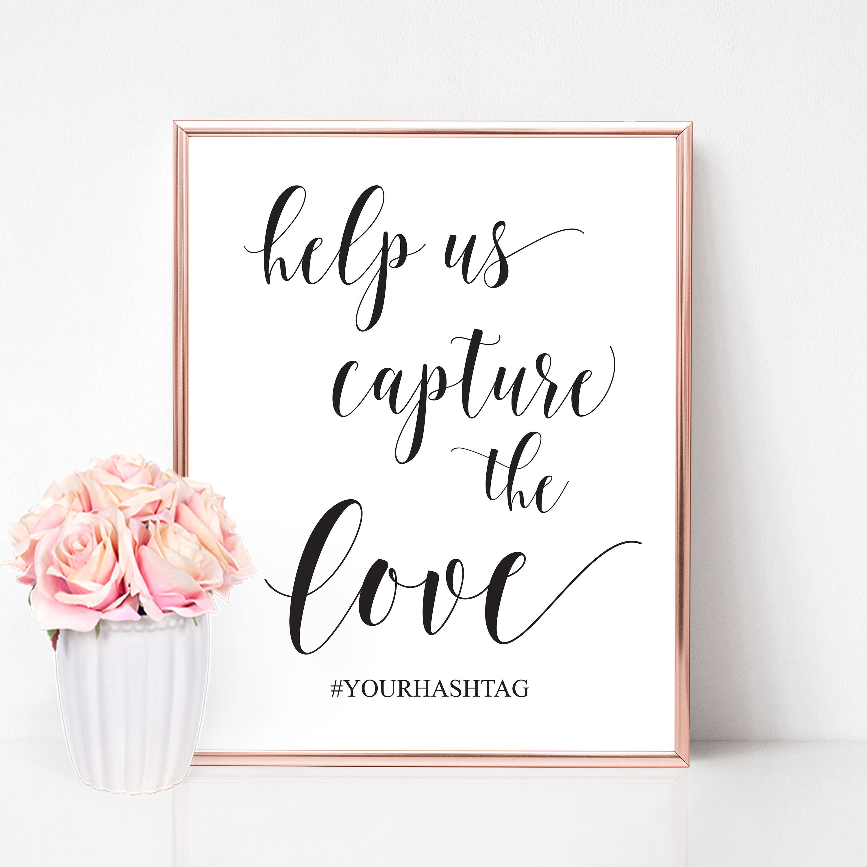 Help Us Capture the Love Custom Hashtag Sign, Hashtag Wedding Sign ...