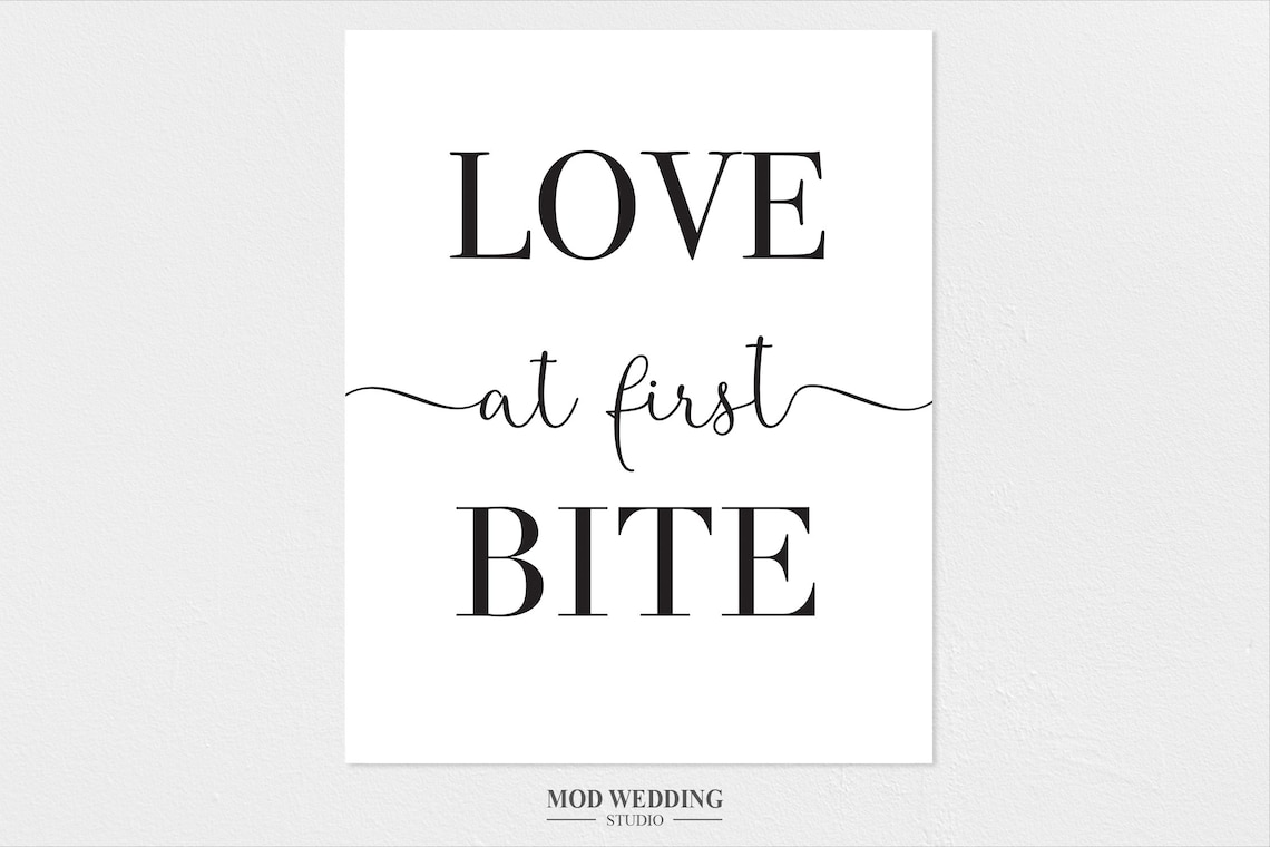 Love at First Bite Sign Wedding Sign, Love at First, Dessert Table Sign ...