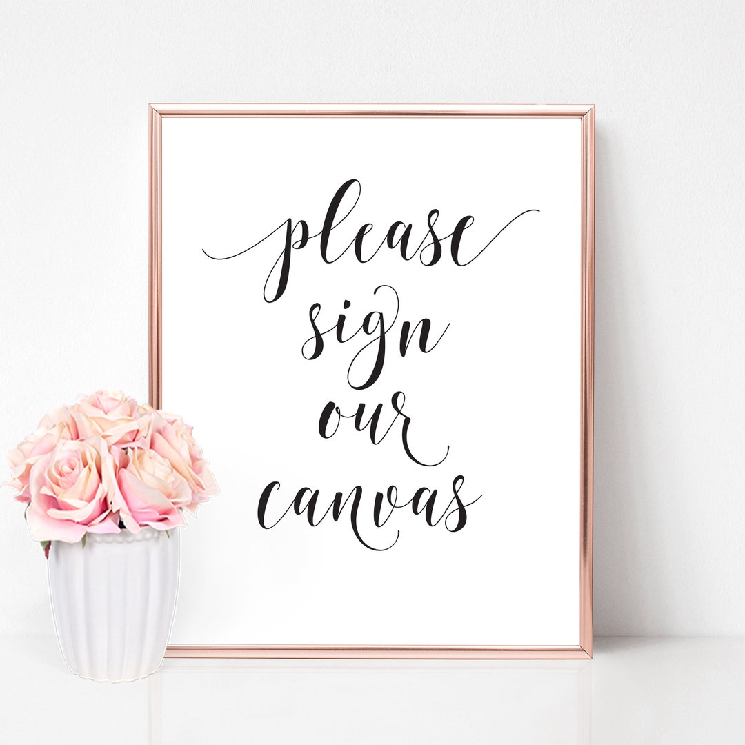 Please Sign Our Canvas Sign | Wedding Sign, Canvas Guest Book, Wedding ...