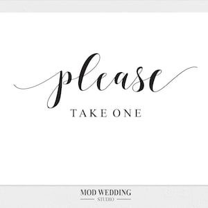 Please Take One Sign | Wedding Sign, Favors Sign, Please Take One ...