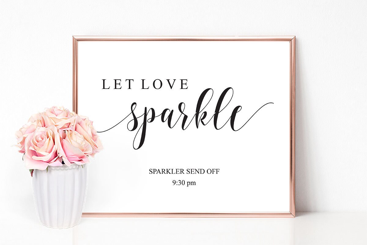 Let Love Sparkle Custom Wedding Sign Sparkler Send Off - Etsy