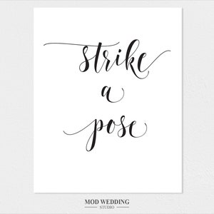 Strike a Pose Sign | Photo Booth Sign, Custom Wedding Sign, Photo Booth ...