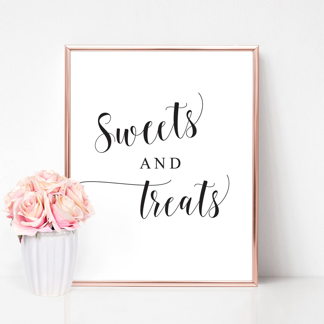 Sweet and Treats Sign Dessert Table Sign, Wedding Sign, Candy Bar Sign ...