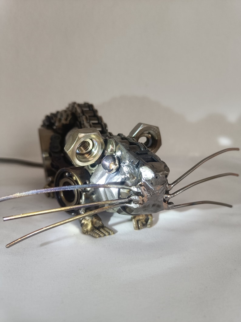 Metal Rat Sculpture Unique Industrial Decor Recycled Scrap - Etsy