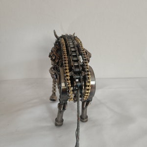 Metal Bull Sculpture Rustic Industrial Decor Recycled Scrap Art Unique ...
