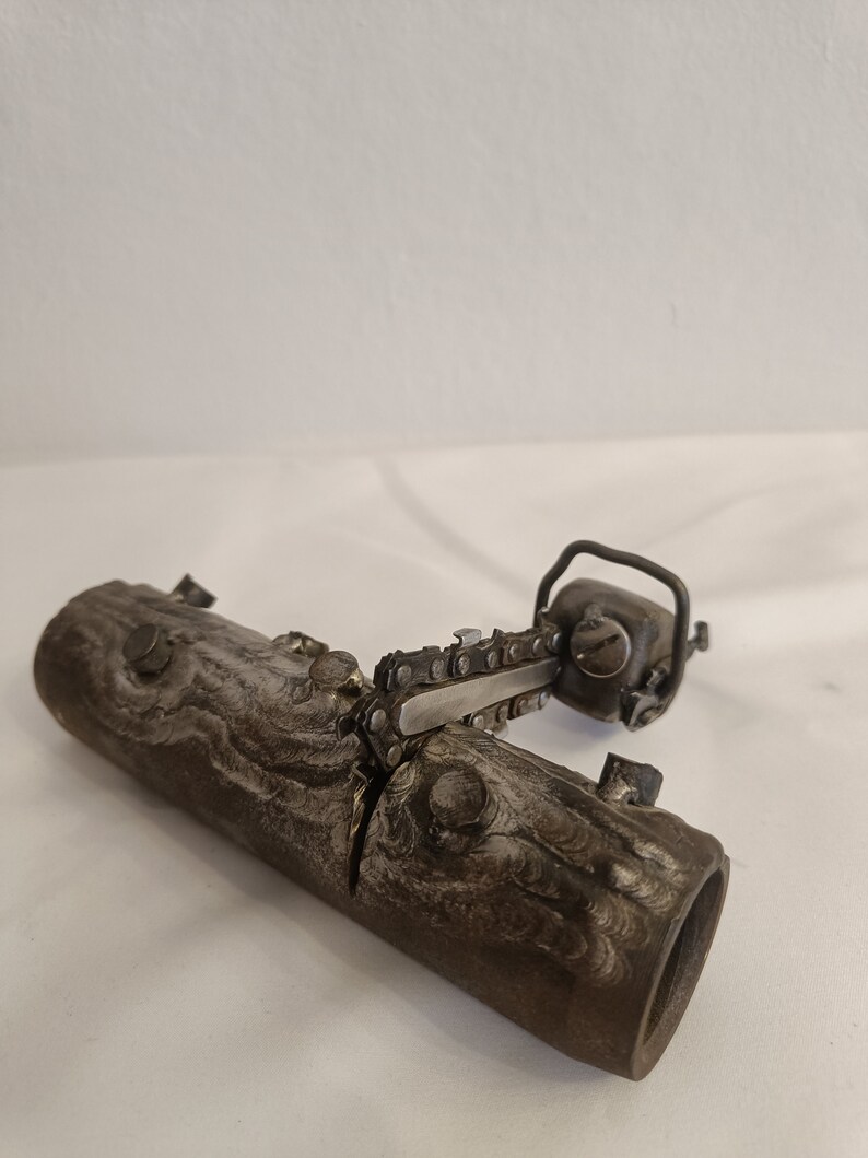 Metal Chainsaw Sculpture Industrial Home Decor Unique Garden Art ...