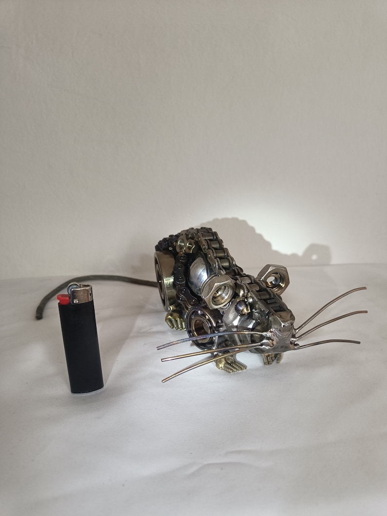 Metal Rat Sculpture Unique Industrial Decor Recycled Scrap - Etsy