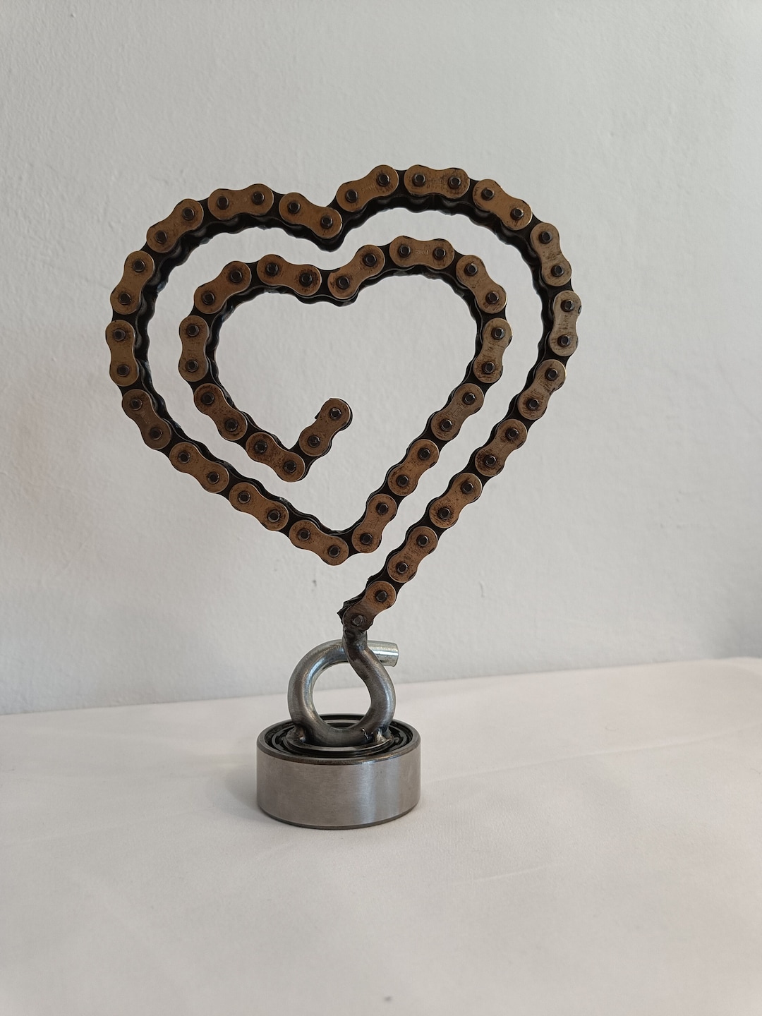 Motorcycle Chain Heart Industrial Decor Rustic Metal Art Upcycled ...