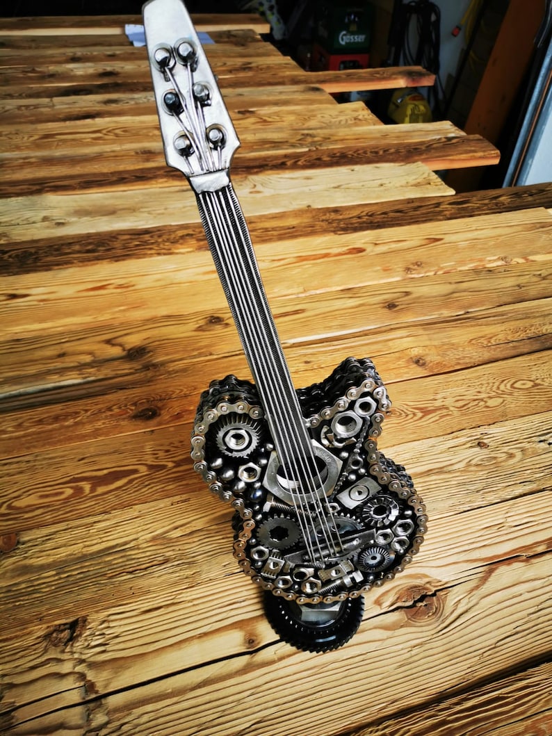 Metal Scrap Guitar Upcycling Art Industrial Style Handcrafted ...