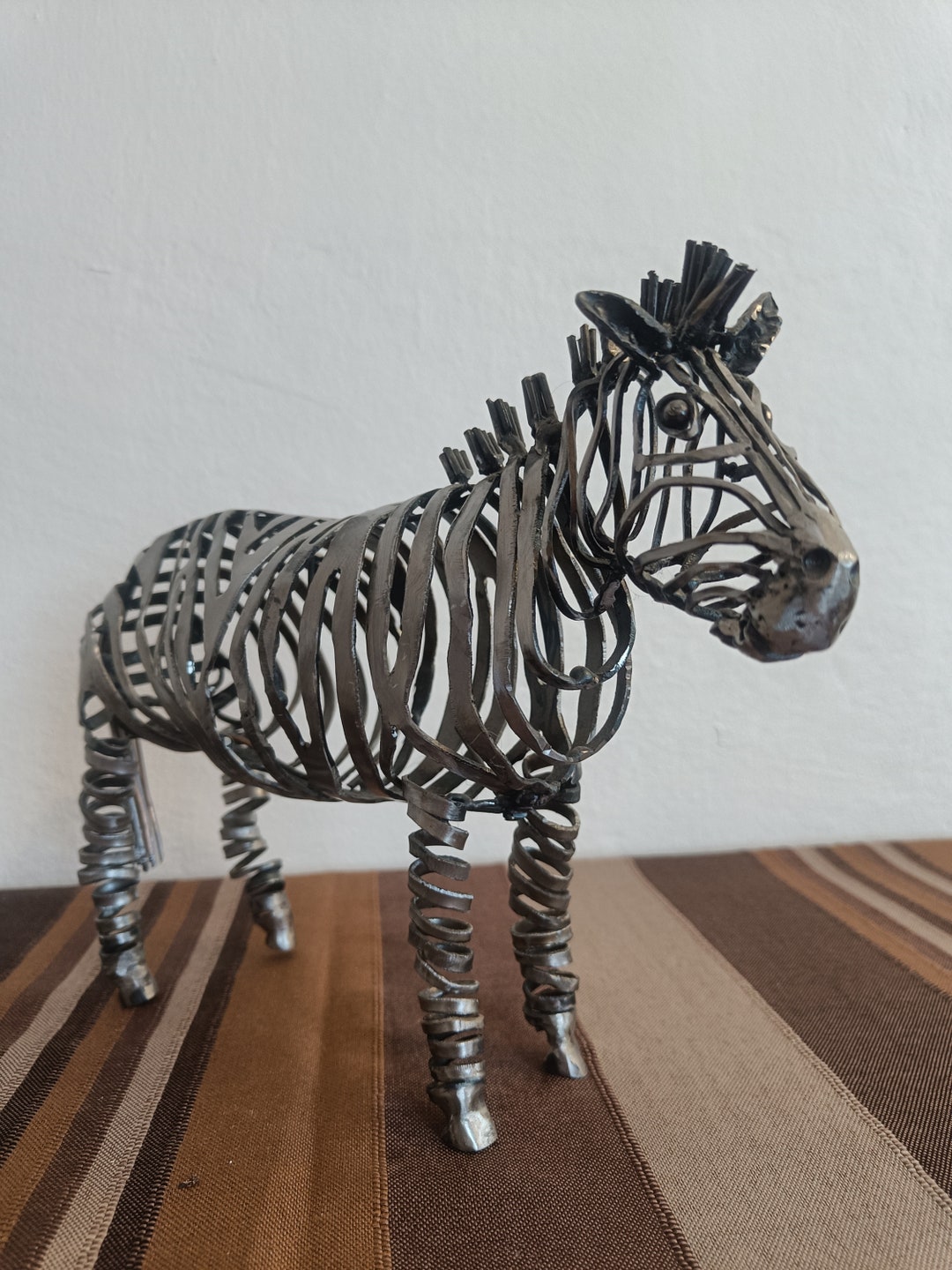Metal Zebra Sculpture African Wildlife Art Unique Gift Recycled ...