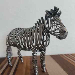 Metal Zebra Sculpture African Wildlife Art Unique Gift Recycled ...