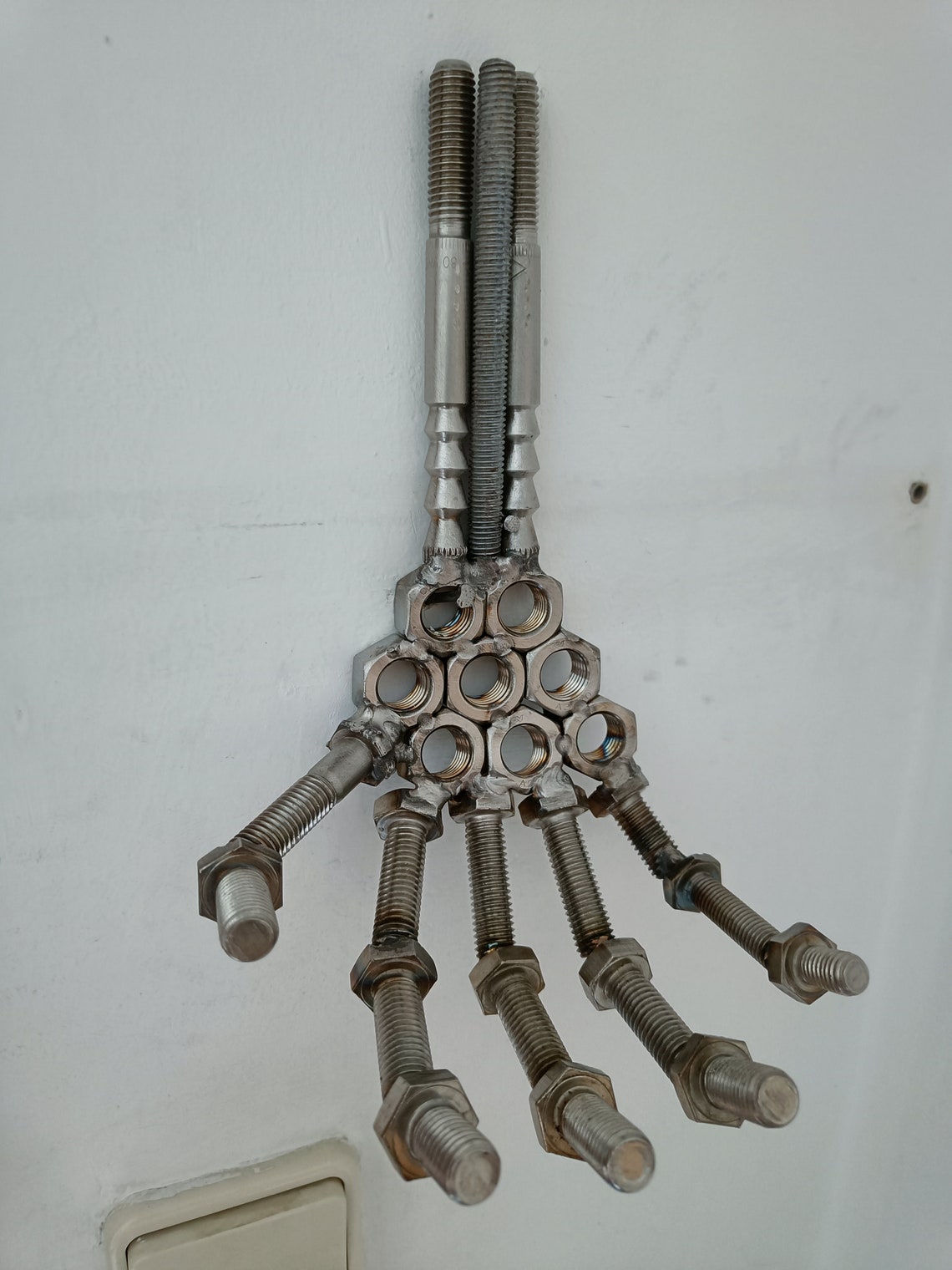 Key Organizer Wall Art Decor Hand Key Holder Handmade Metal Art - Etsy