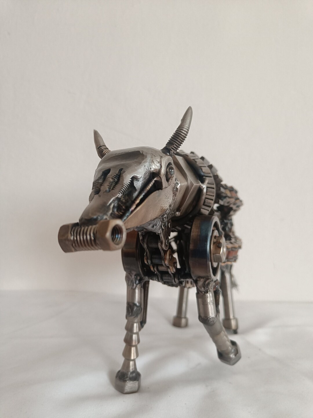 Metal Bull Sculpture Rustic Industrial Decor Recycled - Etsy