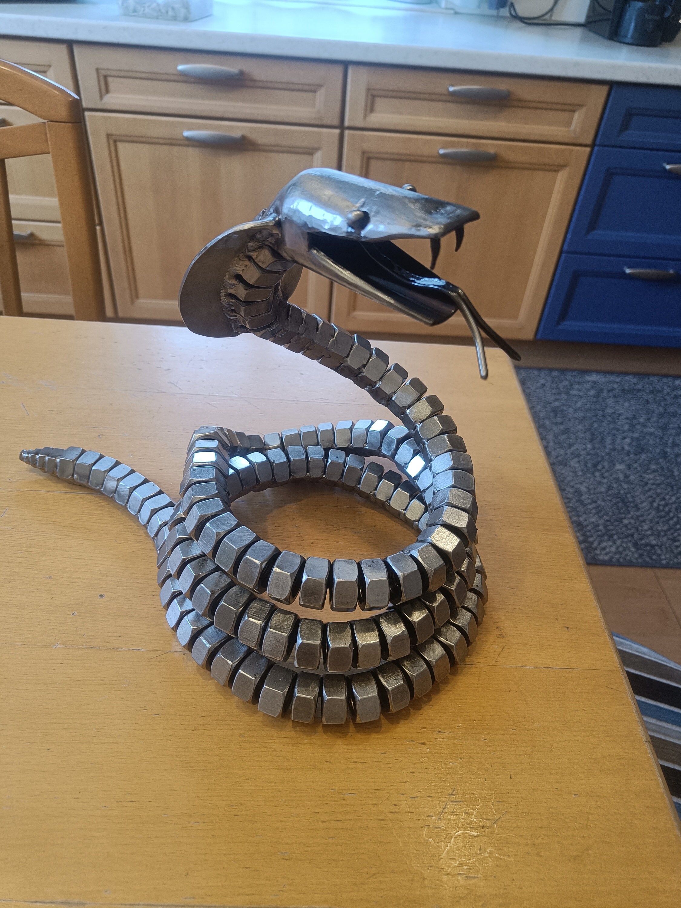 Snake Art Sculpture Upcycled Home Decor Industrial Metal Art Rustic ...