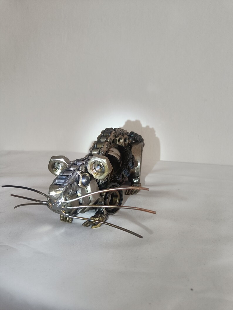 Metal Rat Sculpture Unique Industrial Decor Recycled Scrap - Etsy