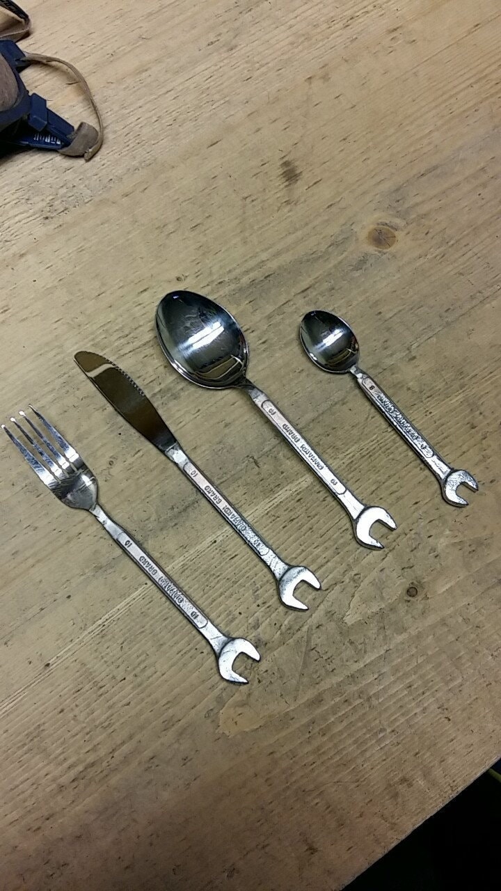 Wrench Cutlery Upcycled Kitchen Decor Rustic Forks & Spoons Industrial ...