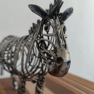 Metal Zebra Sculpture African Wildlife Art Unique Gift Recycled ...