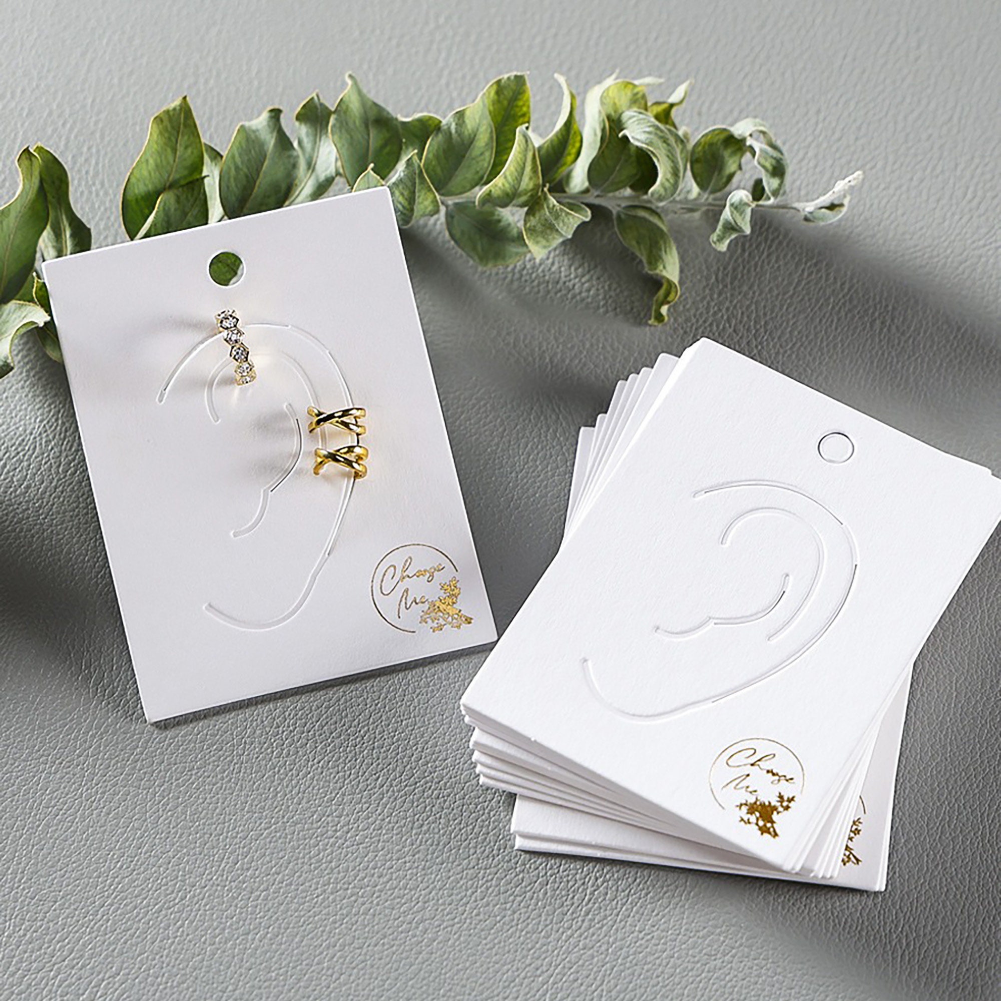 Custom White Ear Cuff Display Cards 500 Pcs White Jewelry Cards Earring ...