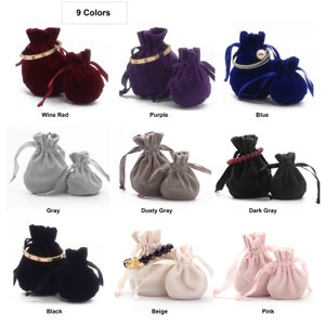 1-200 Velvet Drawstring Pouch,ribbon Drawstring Pouch Jewelry Packaging ...