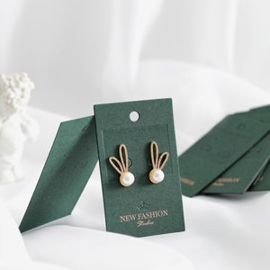 500pcs Custom Emerald Earring Cards, Embossing Earring Display Cards ...