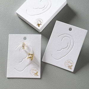 Custom White Ear Cuff Display Cards 500 Pcs White Jewelry Cards Earring ...