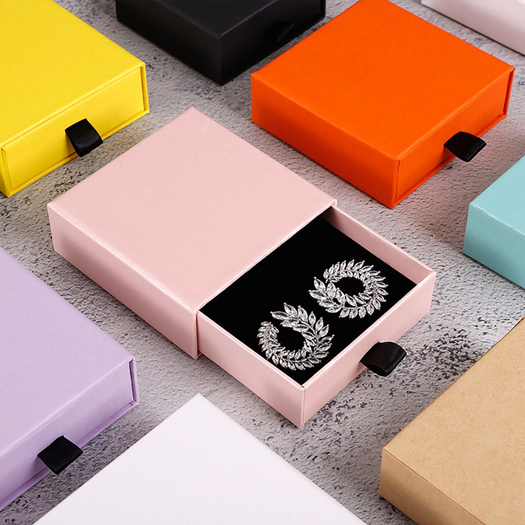 10 Paper Jewelry Drawer Box, Custom Jewelry Paper Box,craft Jewelry ...