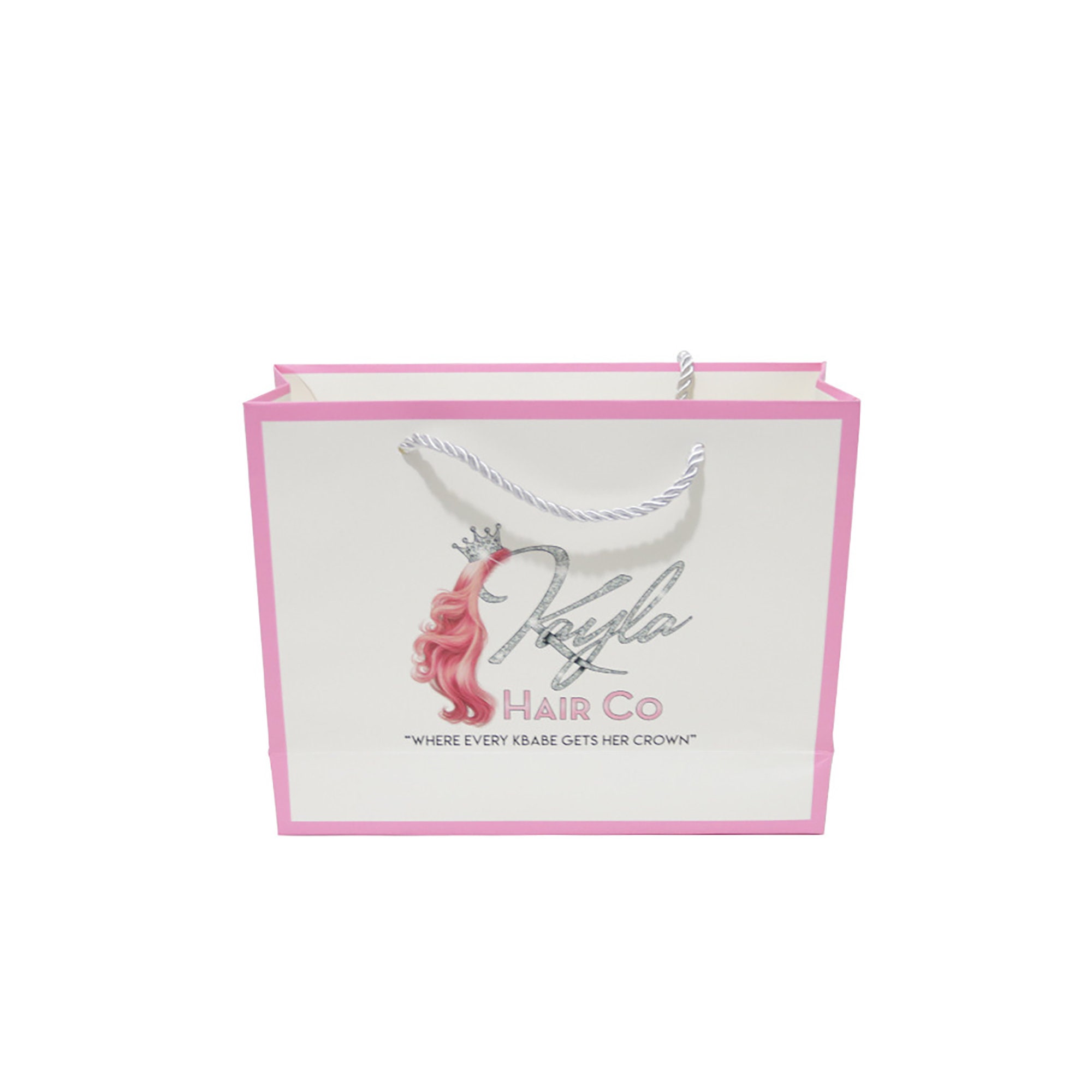 20 Pcs Custom Hair Packaging Paper Handle Bag Paper Shopping | Etsy