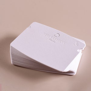 50 Pcs Embossing White Jewelry Cards, Custom Bracelet Packaging Cards ...