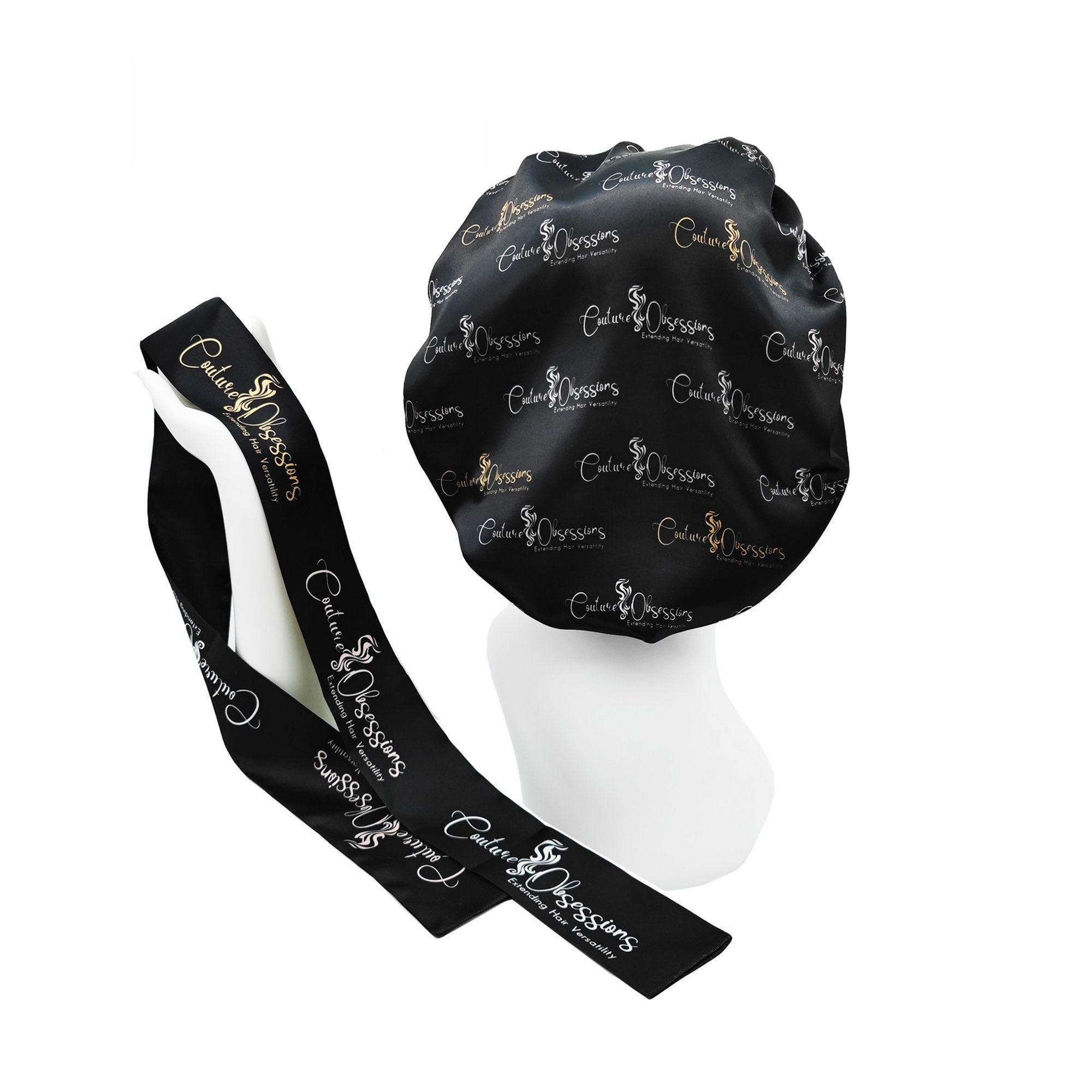 Custom Logo Repeated Bonnet / Edge Wraps, Silk Satin Soft Bonnet ...