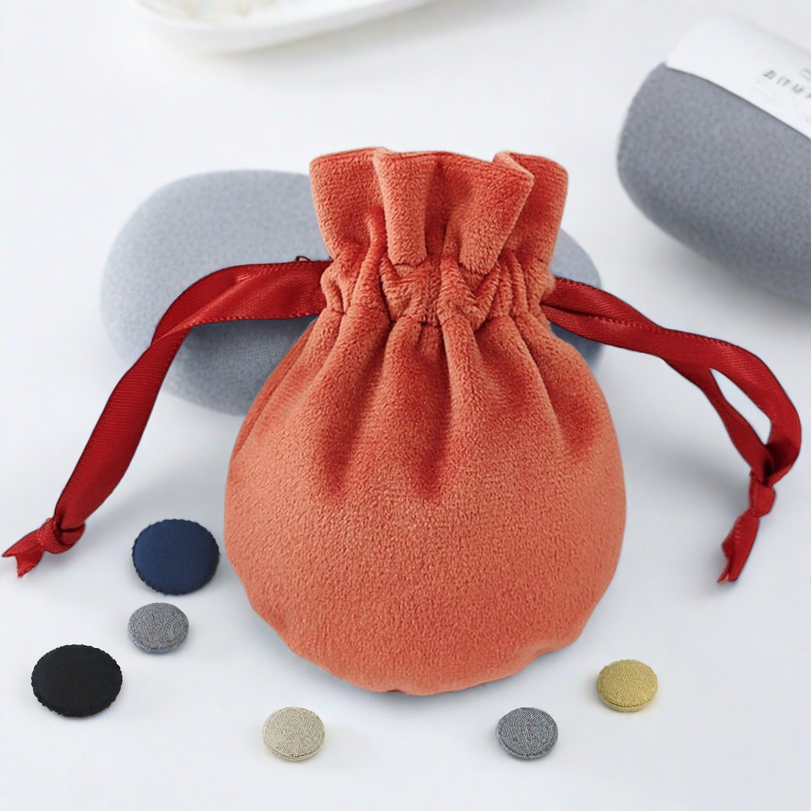 5 Colors Small Silky Velvet Pouch Drawstring Gift Bags Luxury Thick ...