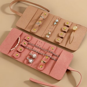Thick Microfiber Travel Jewelry Roll, Jewelry Organizer, Jewelry Roll ...
