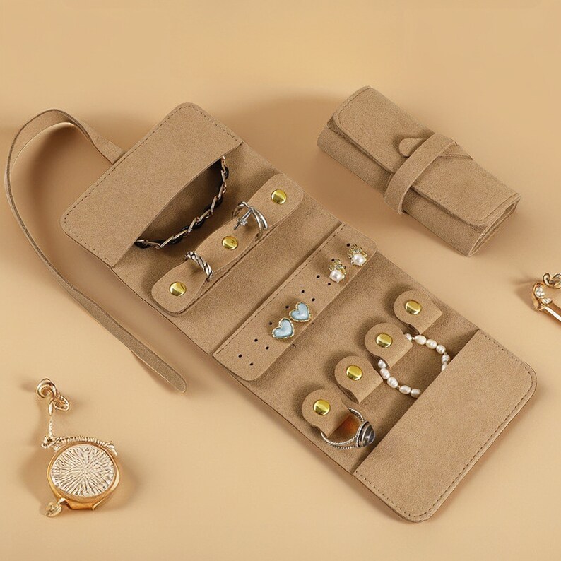 Thick Microfiber Travel Jewelry Roll, Jewelry Organizer, Jewelry Roll ...