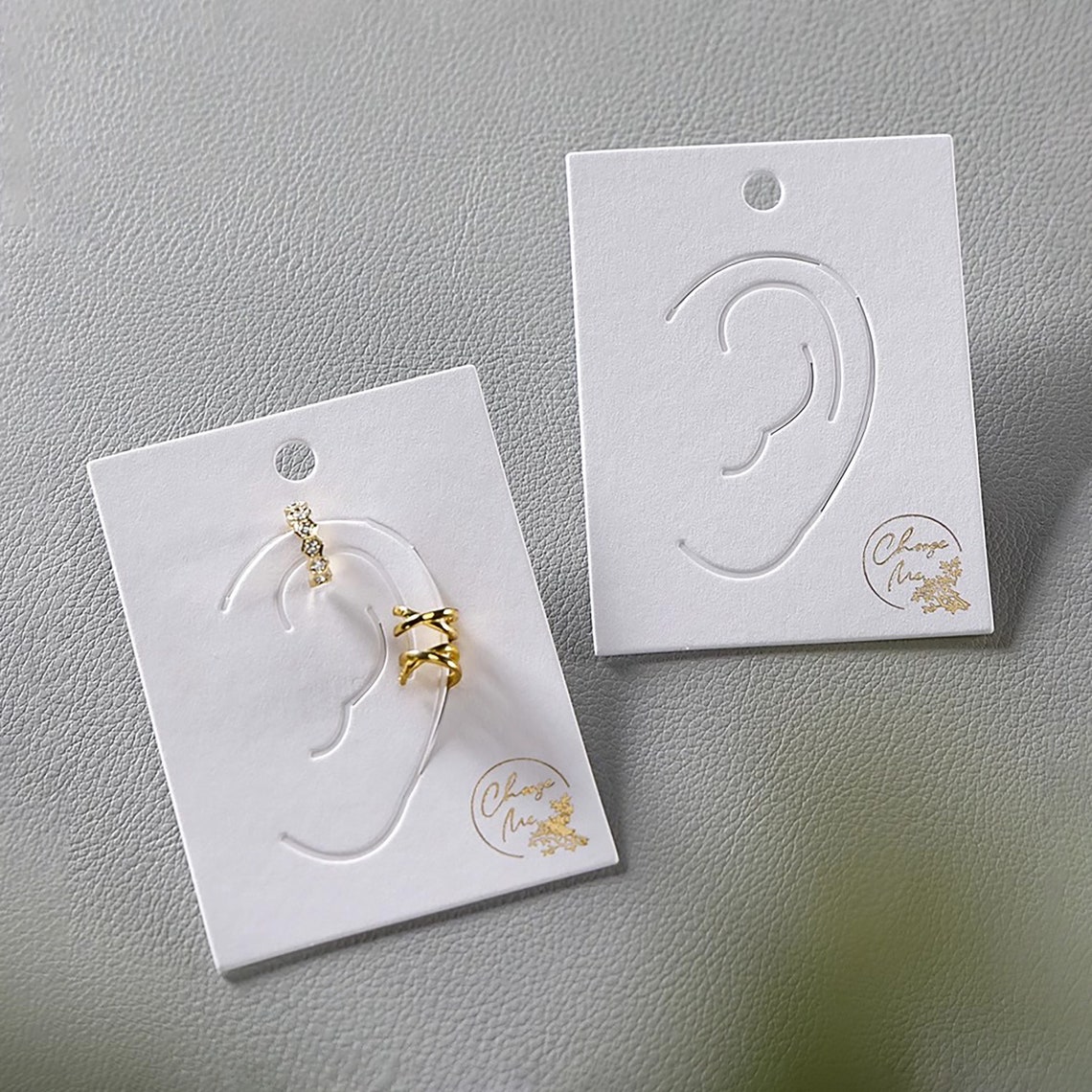 Custom White Ear Cuff Display Cards 500 Pcs White Jewelry Cards Earring ...
