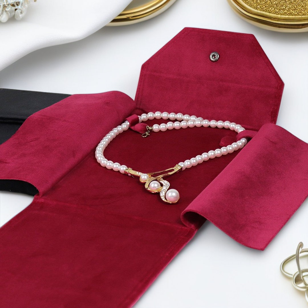 6 Colors Velvet Necklace Pouches, Jewelry Display Pouch, Necklace ...