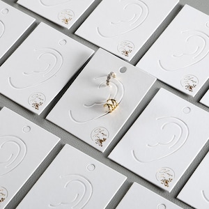 Custom White Ear Cuff Display Cards 500 Pcs White Jewelry Cards Earring ...
