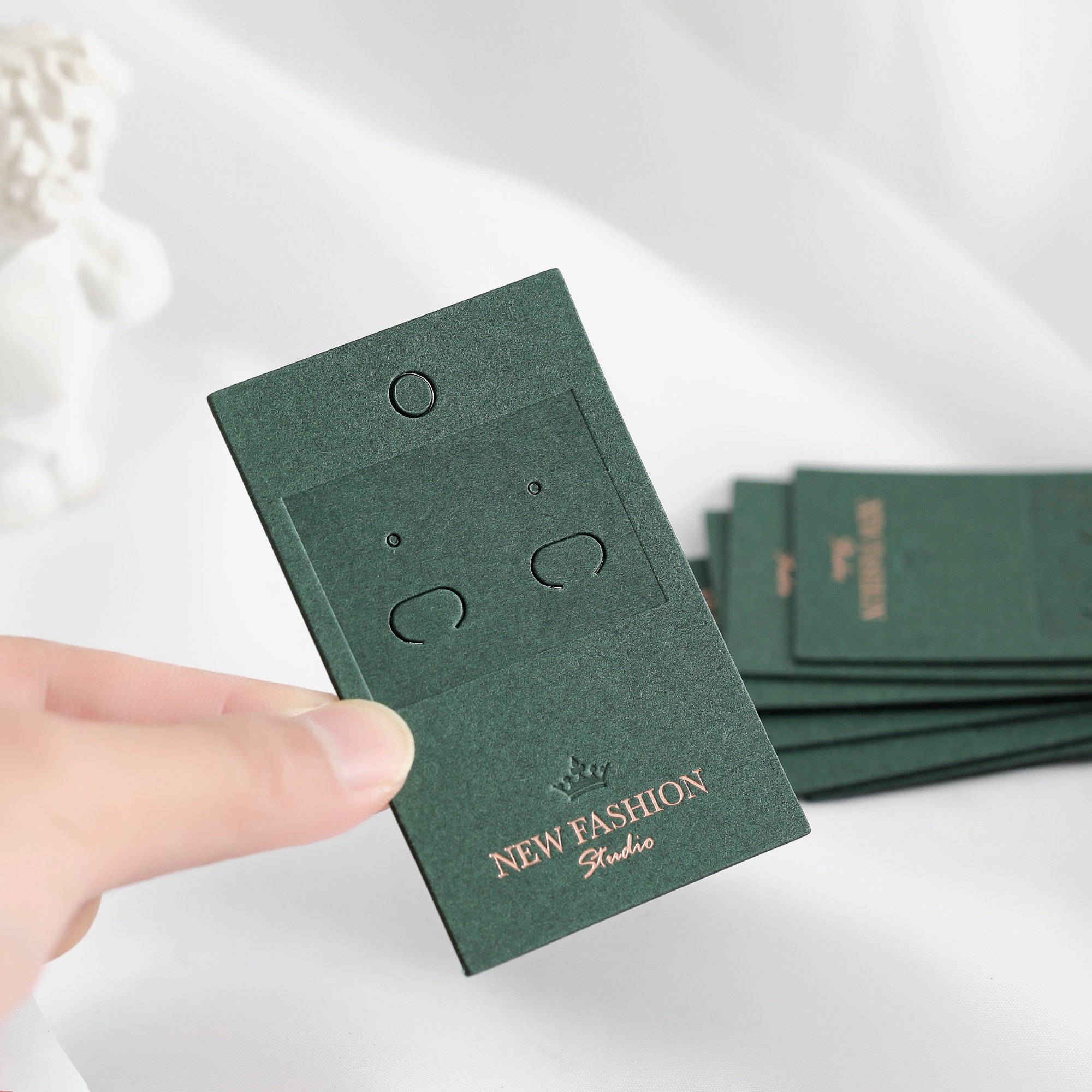 500pcs Custom Emerald Earring Cards, Embossing Earring Display Cards ...