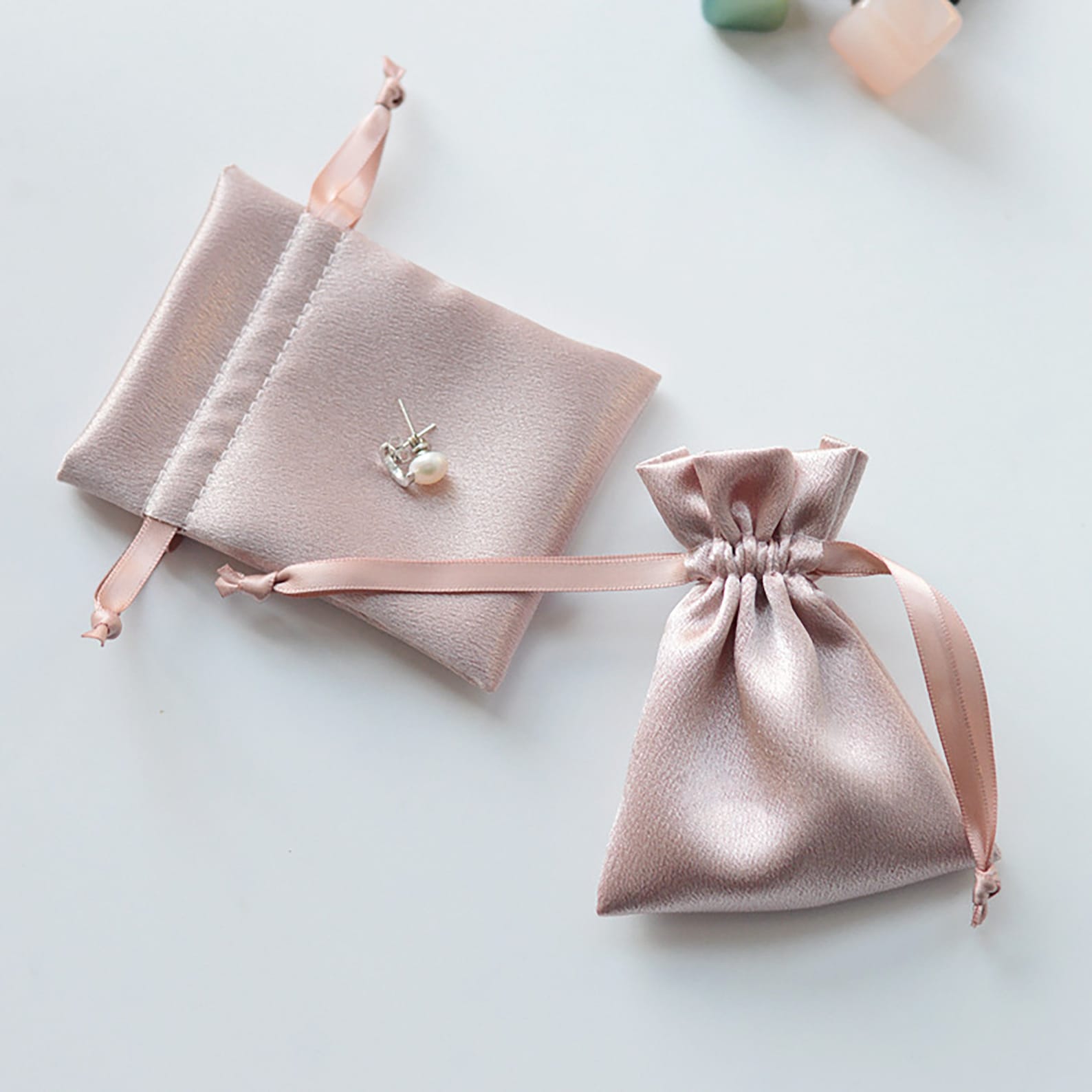 Small Jewelry Pouches 7.5x10cm Pearl Satin Jewelry Packaging | Etsy